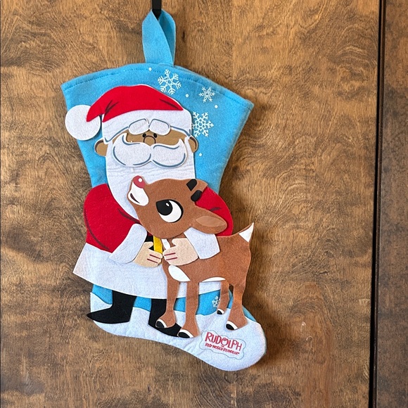 Holiday | Rudolph Christmas Stocking With Santa And Reindeer | Poshmark